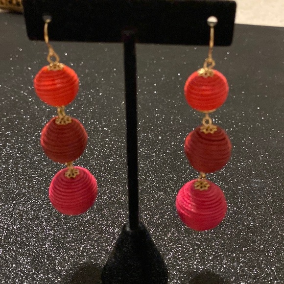Jewelry | Multi Fabric Ball Drop Earring | Poshmark